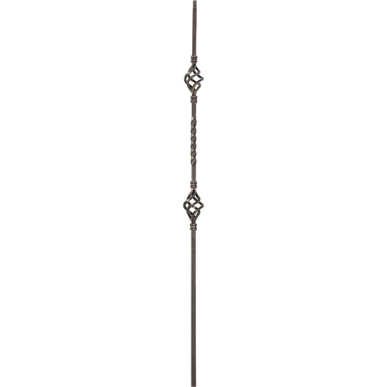 T05 | Iron Baluster | Double Basket | 1/2" x 44" – All Things Stairs