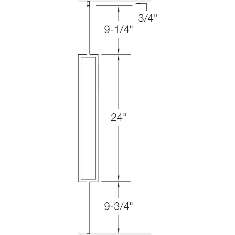 T81 - Iron Baluster - Large Rectangle - 1/2" x 44" – All Things Stairs
